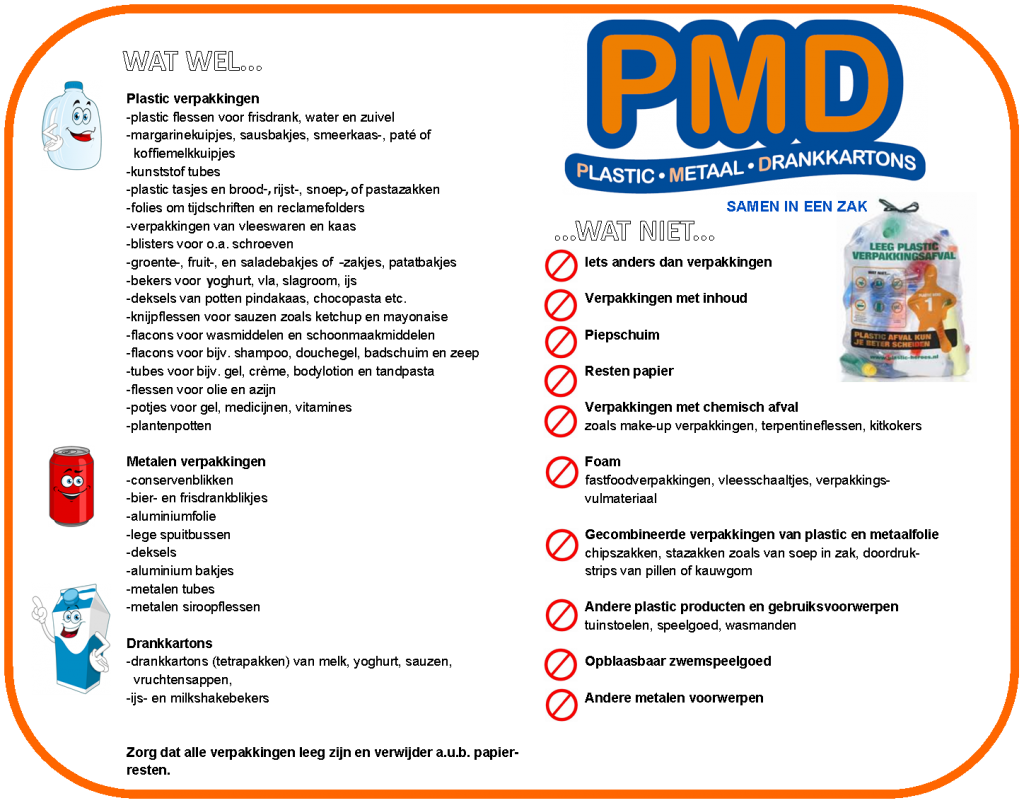 Huisvuil: inzameling PMD start - Pedagogenbuurt Zeist